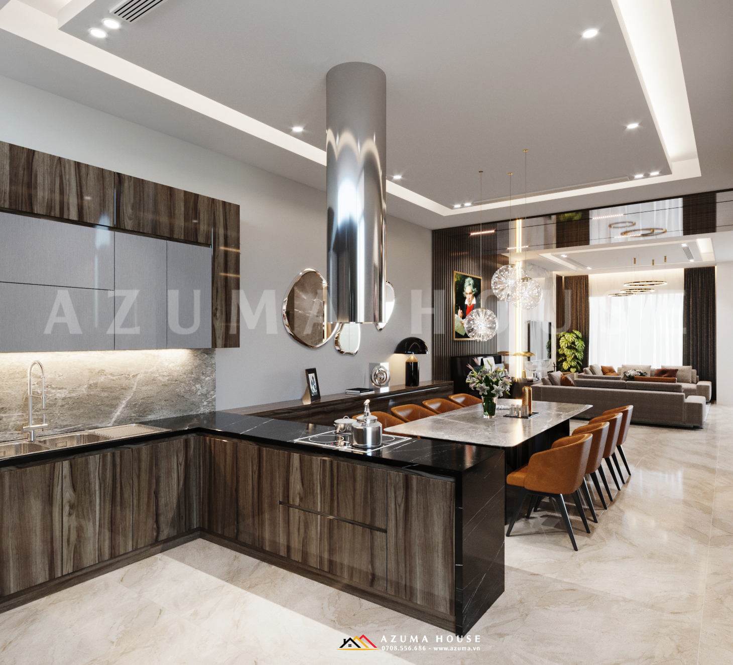 Nội thất biệt thự liền kề Vinhomes Ocean Park của chị Hạnh dưới sự chắp bút của Azuma House